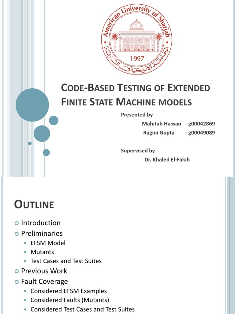Code-Based Testing of Extended Finite State Machine Models - PPT - v4 ...
