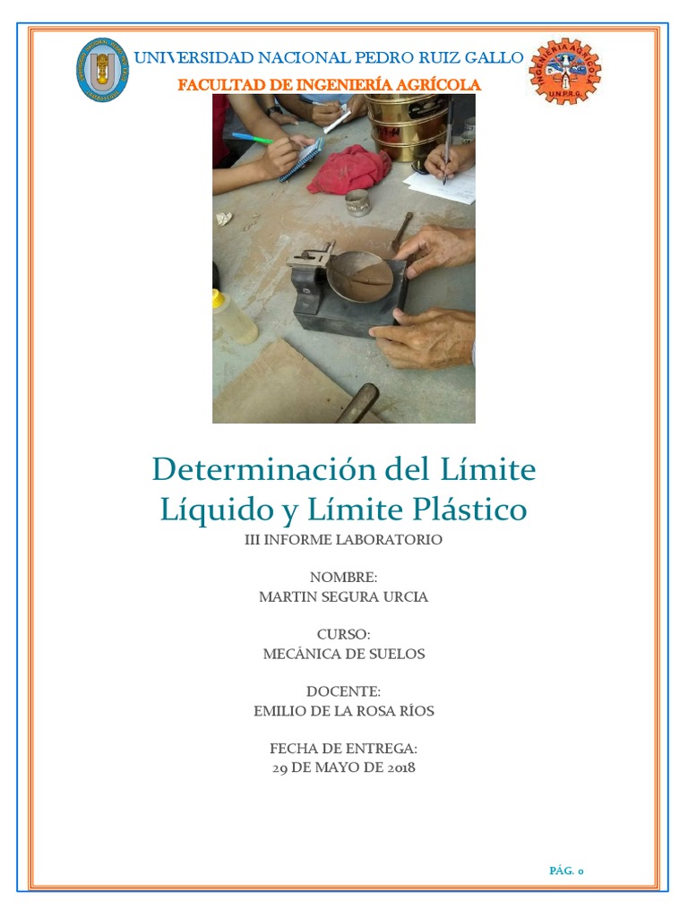 Determinación Del Límite Líquido y Límite Plástico | PDF | Materiales ...
