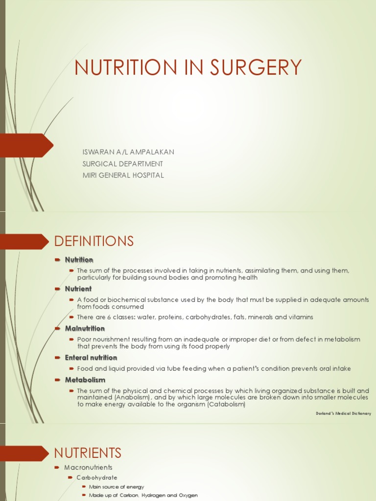Nutrition in Surgery | PDF | Nutrition | Diet & Nutrition