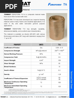 Tenmat Feroform T14 Datasheet PDF Strength Of Materials, 60% OFF