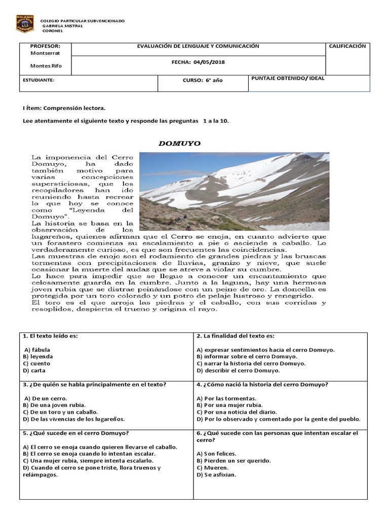 Prueba Leng. 04-05 6° | PDF | Ciencia ficción | Science