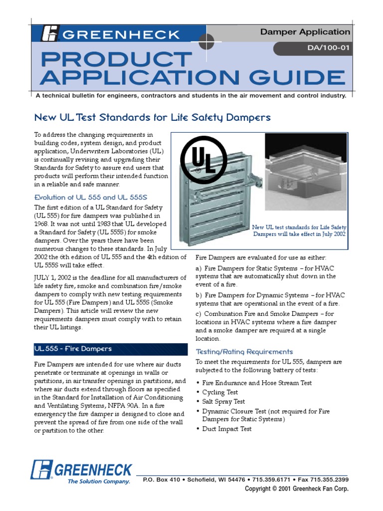 Product Application Guide: New UL Test Standards For Life Safety ...