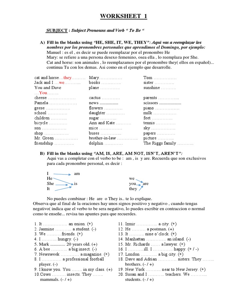 PP - Verb To Be | PDF | Sintaxis | Tipología Lingüística