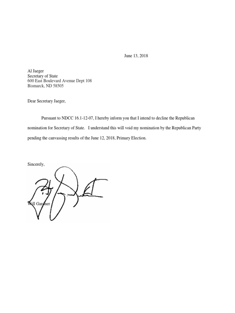 Decline of Nomination For SOS | PDF