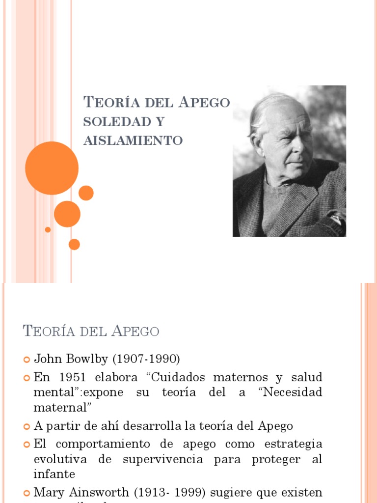 Teoria Del Apego | PDF | Teoría de apego | Sicología