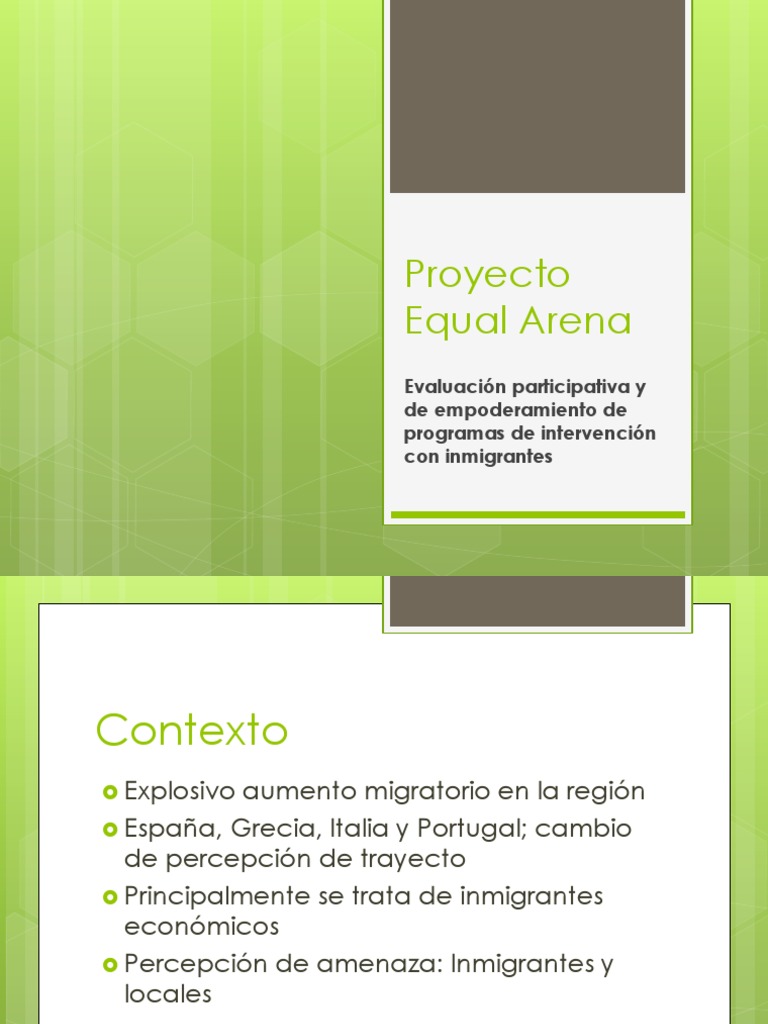 Proyecto Equal Arena | PDF | Exclusión social | Evaluación