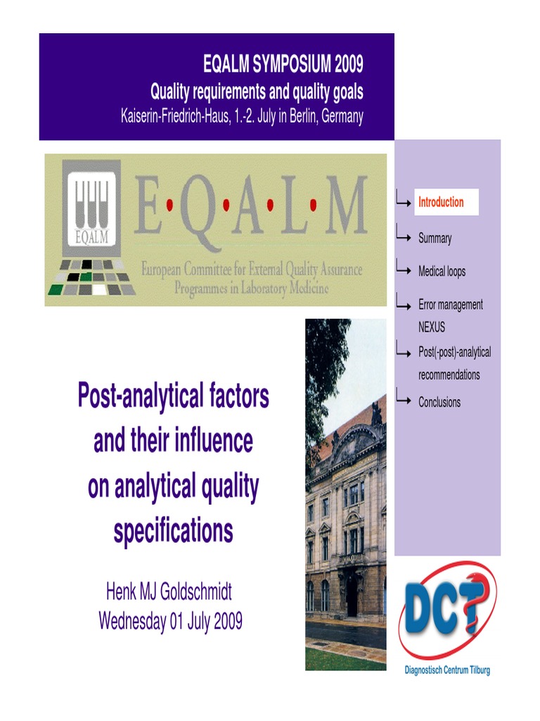 Post-Analytical Factors and Their Influence On Analytical Quality ...
