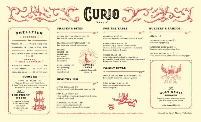 Curio Menu | PDF