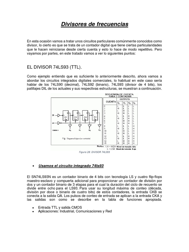 Divisores de Frecuencias | PDF | Ingeniería Electrónica | Informática