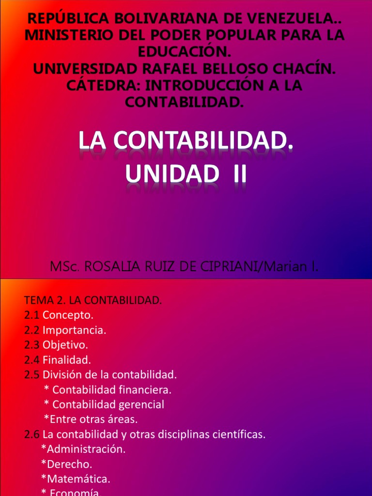 La Contabilidad | PDF | Estado financiero | Contabilidad