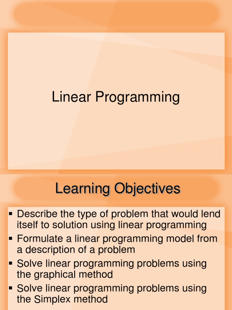 Linear Programming | Download Free PDF | Linear Programming | Mathematical Optimization