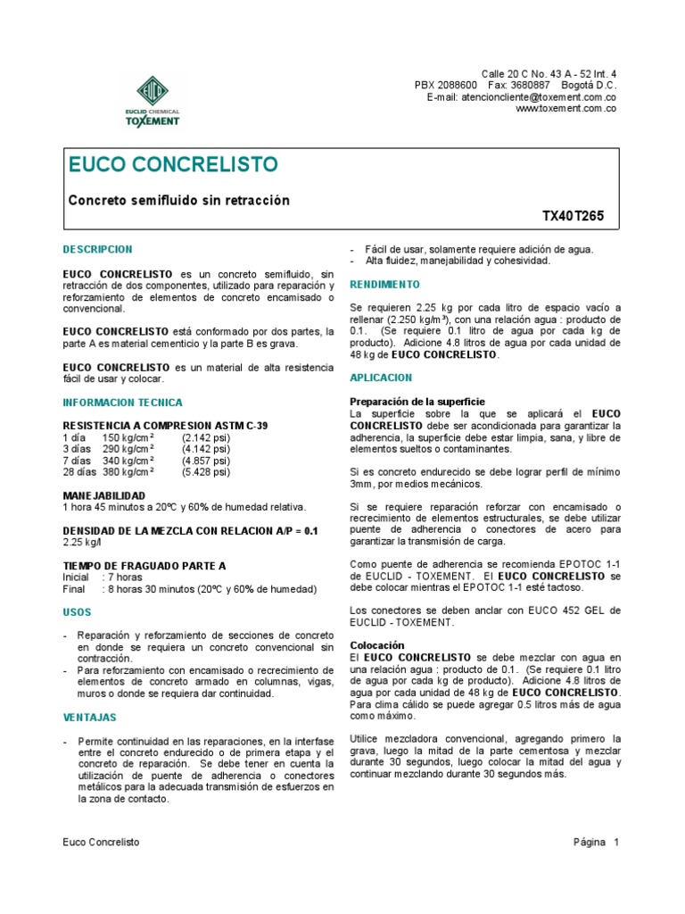 Euco Concrelisto | PDF | Hormigón | Materiales