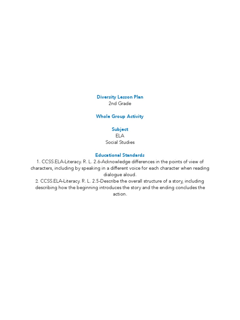 2nd Grade Lesson Plan 1 | PDF | Lesson Plan | Teachers