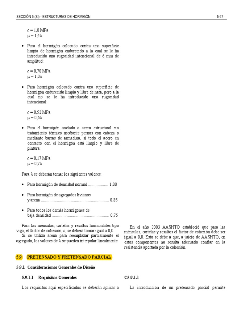 Norma Aashto LRFD Pretensado II | Descargar gratis PDF | Hormigón ...