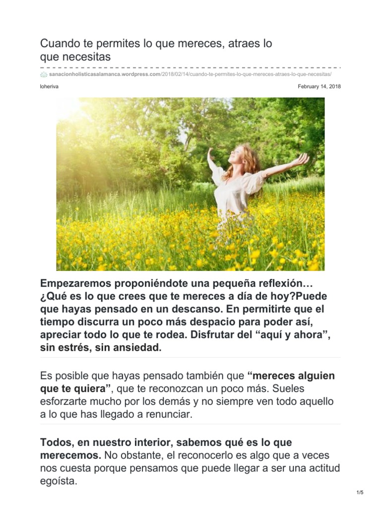 Cuando Te Permites Lo Que Mereces Atraes Lo Quenecesitas | PDF ... Cuando Te Permites Lo Que Mereces Atraes Lo Quenecesitas | PDF ...