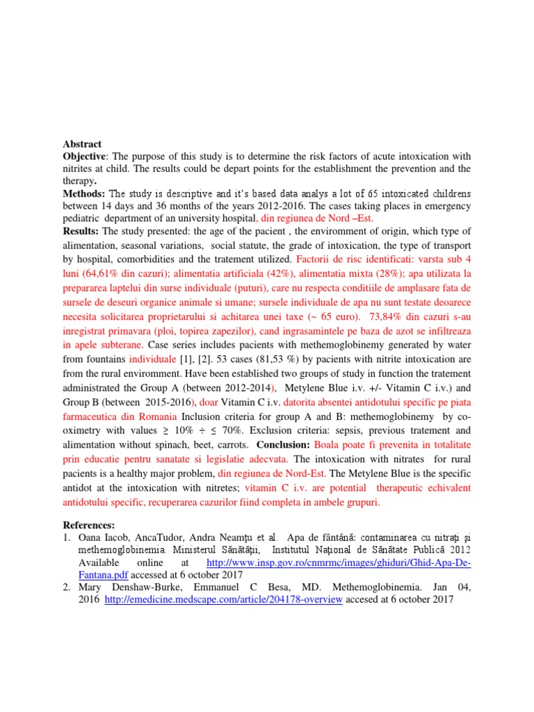 Blue Baby Syndrome Patru | PDF | Nitrate | Medical Specialties