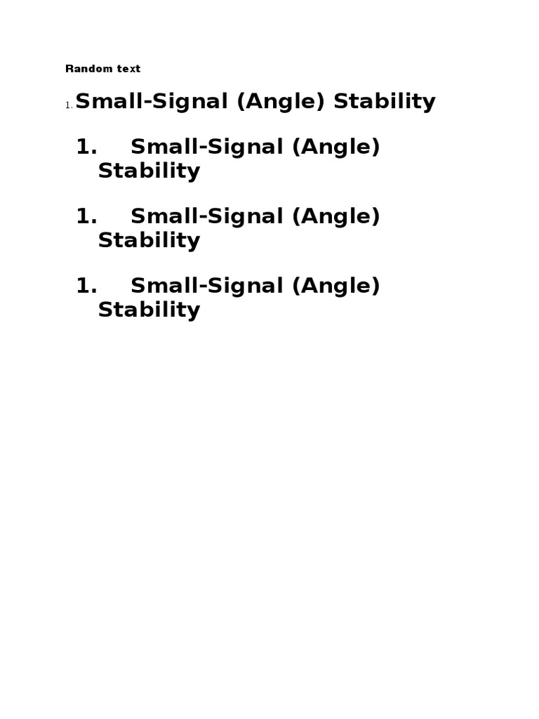 Small-Signal (Angle) Stability 1. Small-Signal (Angle) Stability 1. Small-Signal (Angle ...