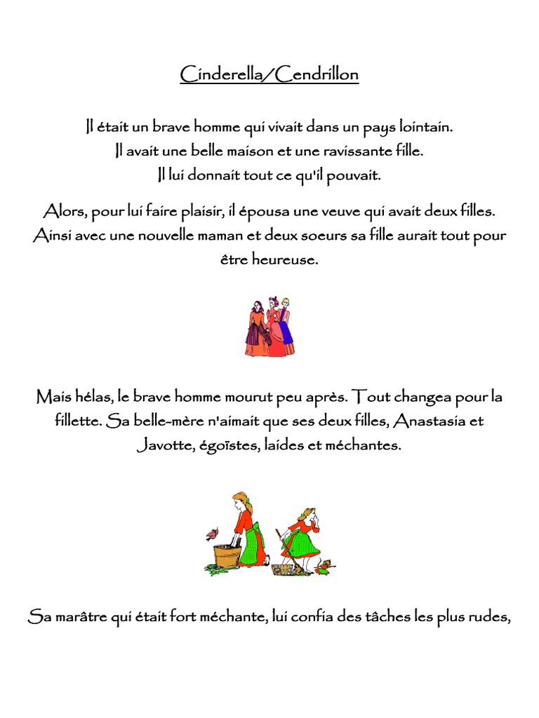 Cinderella Et La Cendrllon - Story in French | PDF | Cendrillon | Loisirs