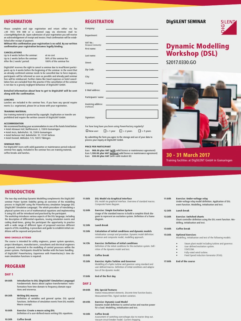 Dynamic Modelling Workshop (DSL) : Registration Information | PDF | Mathematical Model | Simulation
