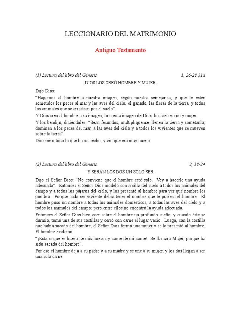 Lecturas del Antiguo Testamento para Bodas | PDF | Cristo (título) | Jesús