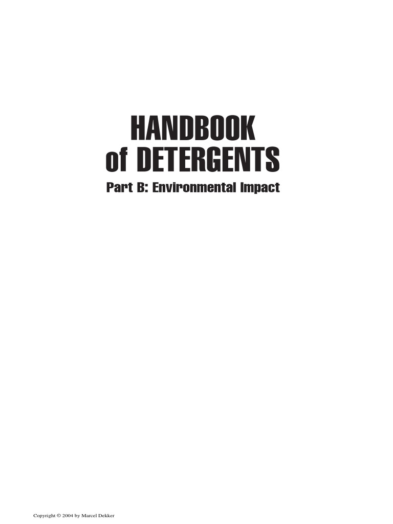 Handbook of Detergents, Part B | PDF | Surfactant | Surface Science