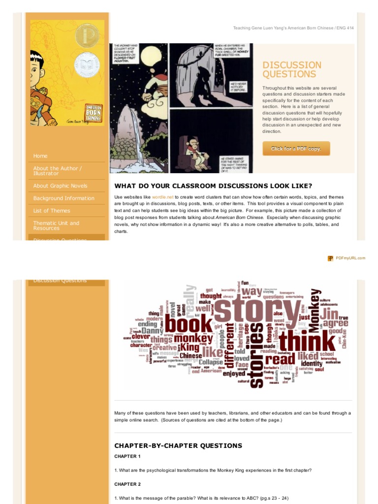 Discussion Guide for American Born Chinese | PDF