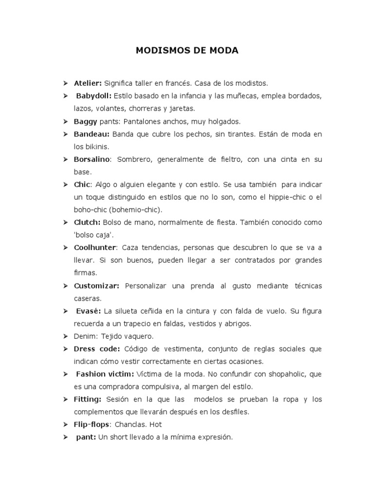 Modismos de Moda | PDF | Falda | Ropa