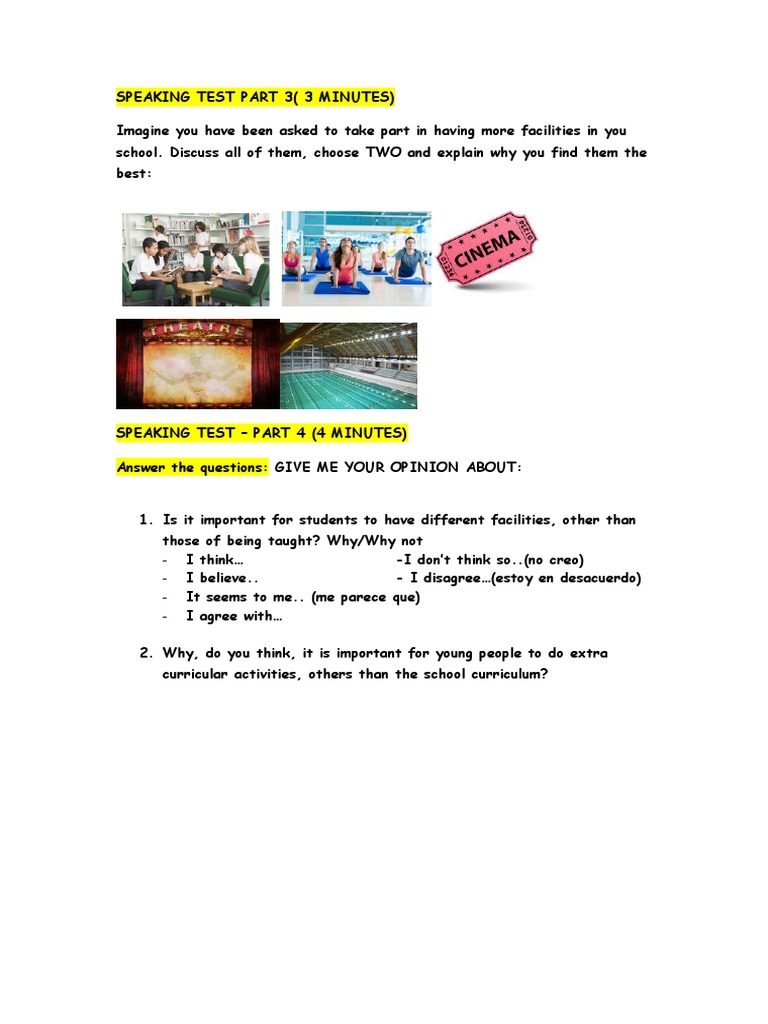Speaking Test Part 3 and 4 | PDF | Science & Mathematics