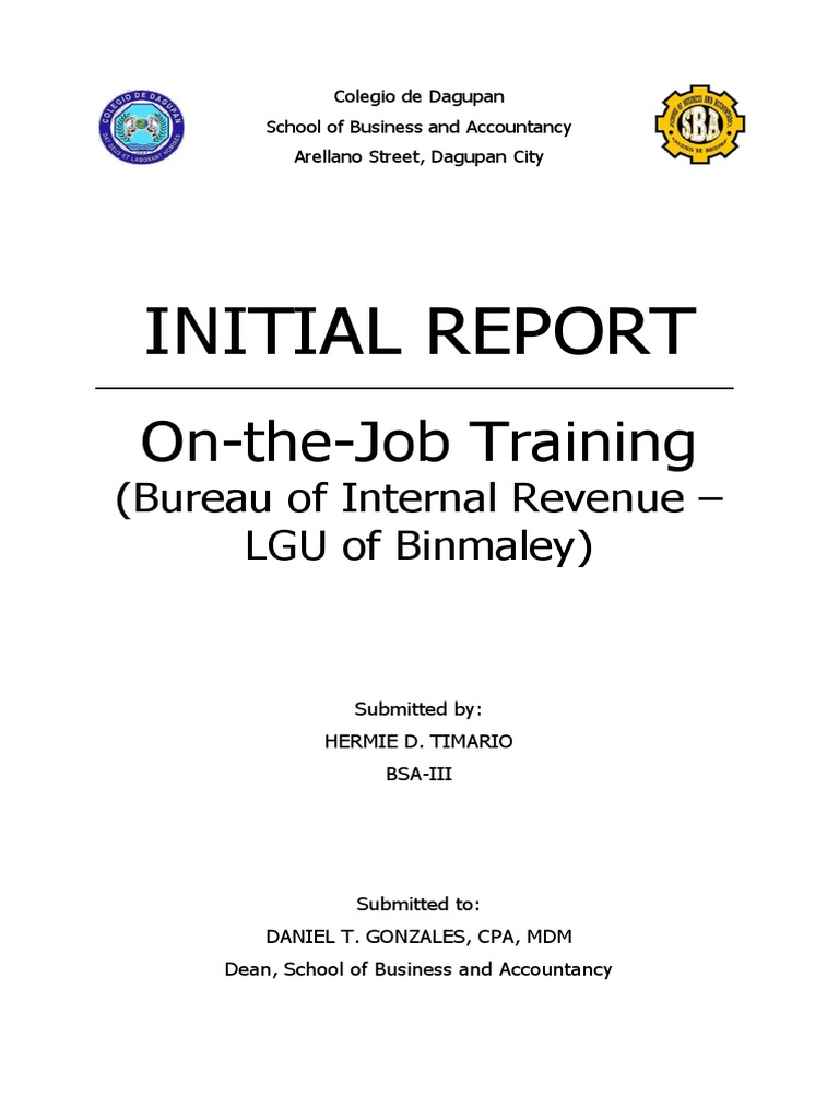 Initial Report Front | PDF