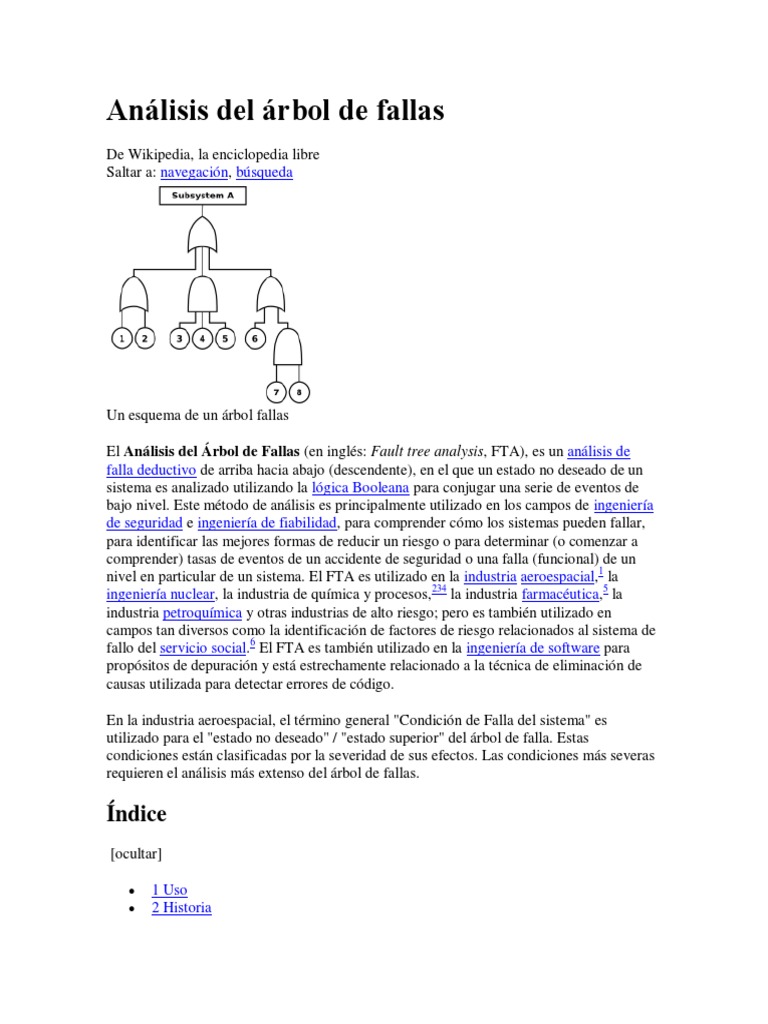 Análisis Del Árbol de Fallas | PDF | Fabricación e ingeniería | Informática y tecnología de la ...