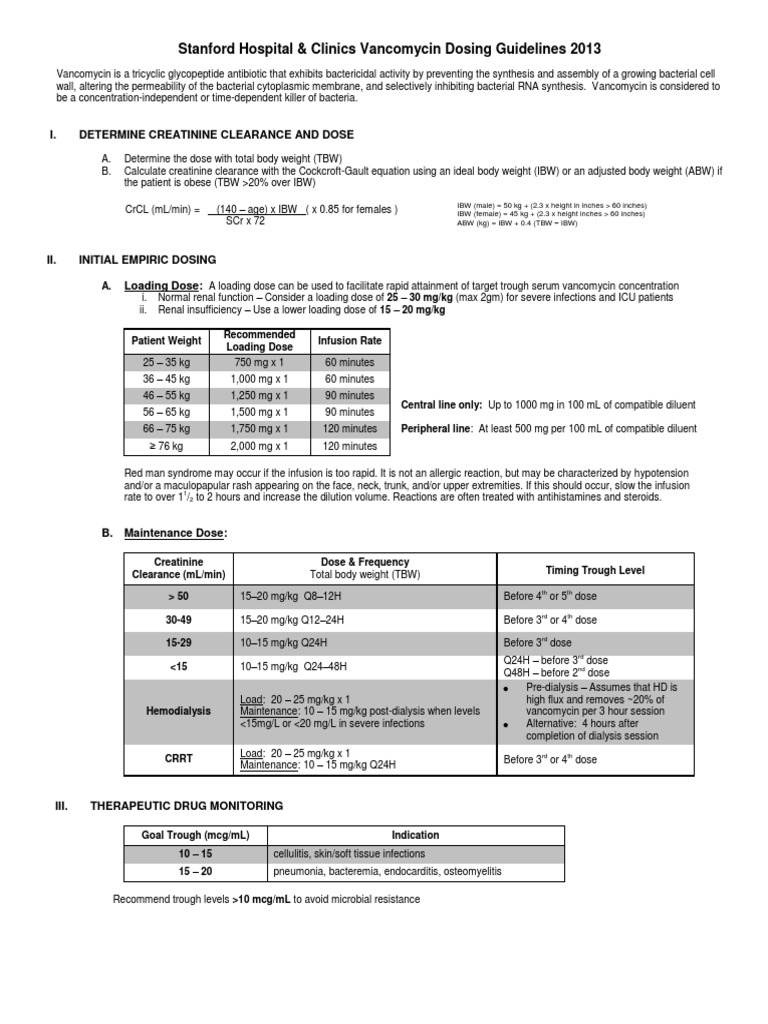 2013 Vancomycin Do Sing Guide | PDF | Renal Function | Clinical Medicine