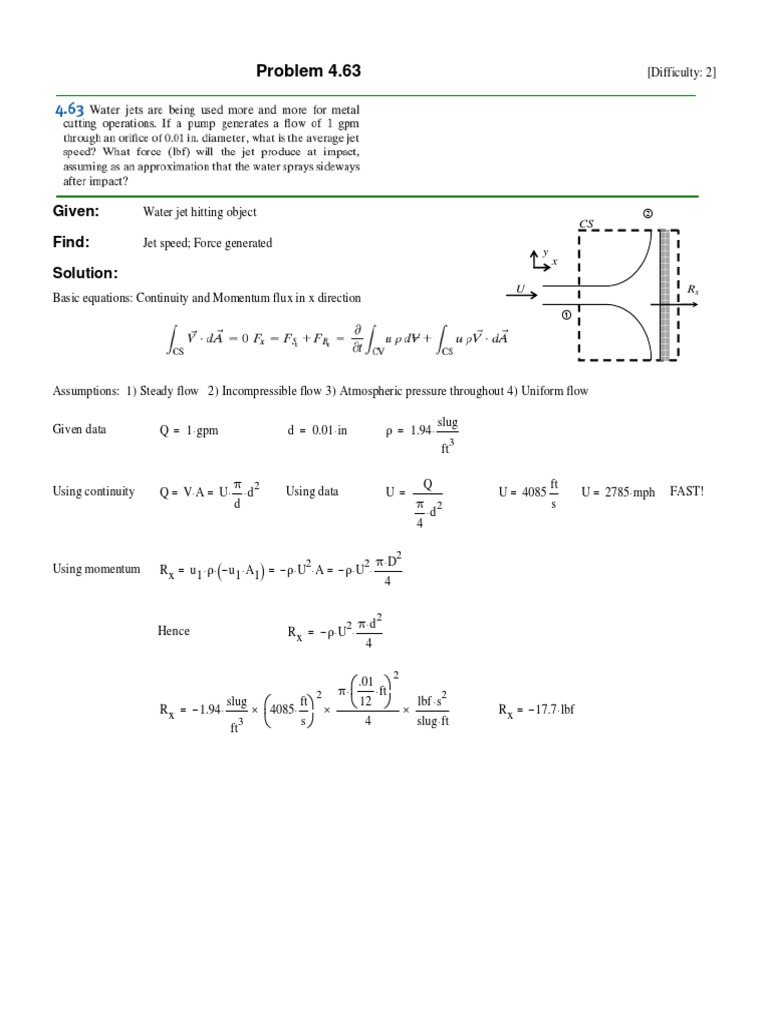 Fluid Mechanics: Jet Impact Analysis | PDF | Fluid Dynamics | Motion ...