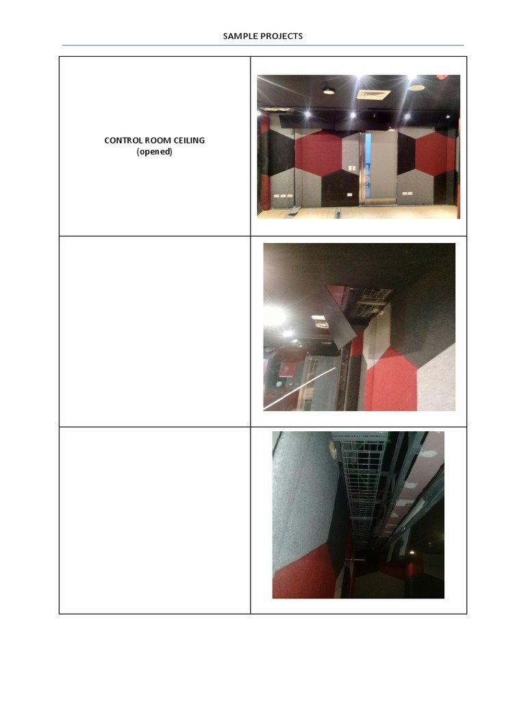 Control Room Ceiling (Opened) : Sample Projects | PDF
