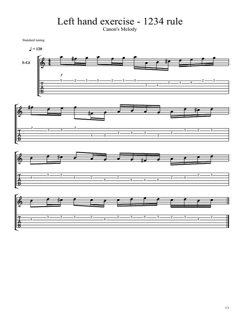 Left Hand Exercise - 1234 Rule | PDF