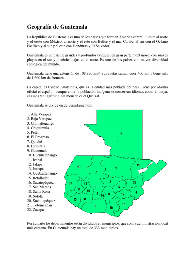 Geografía de Guatemala... | PDF | Guatemala | Migración humana