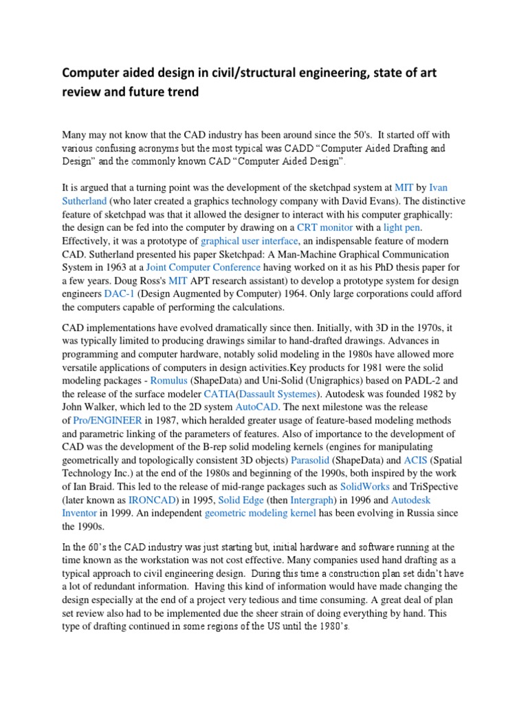 Computer Aided Design in Civil | PDF | Computer Aided Design ...