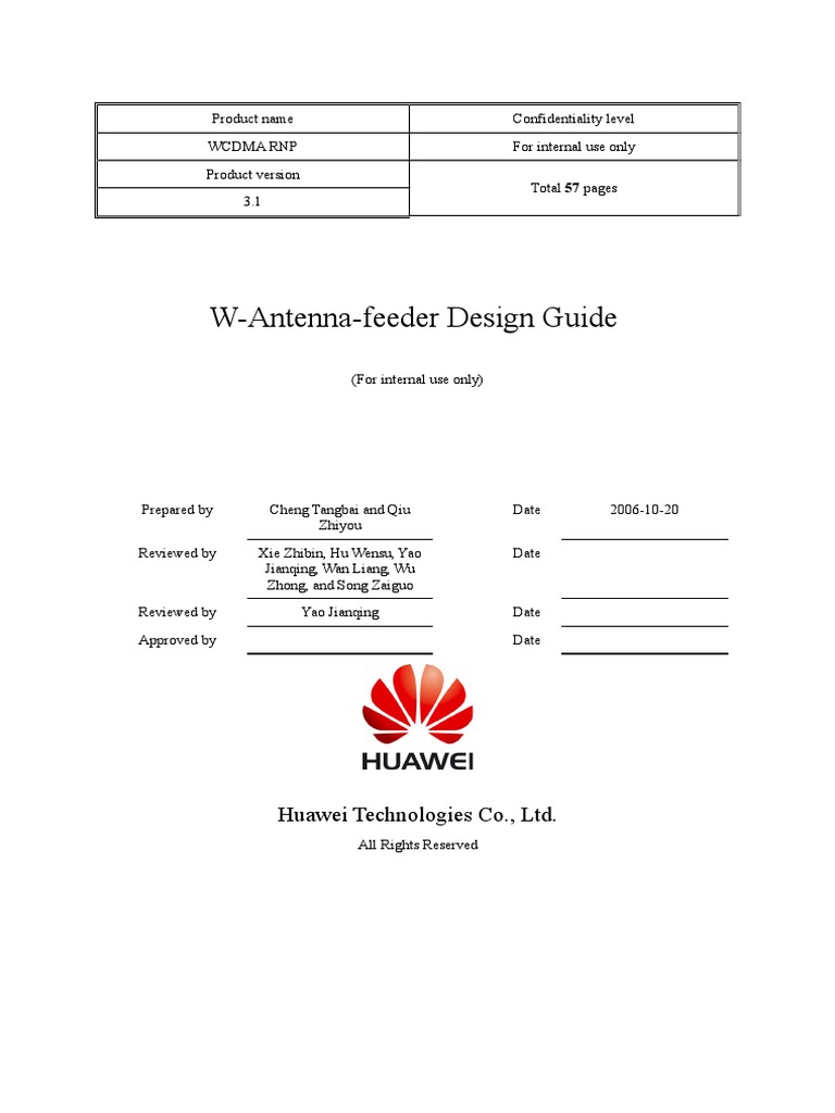 W-Antenna-feeder Design Guide: Huawei Technologies Co., LTD | PDF ...