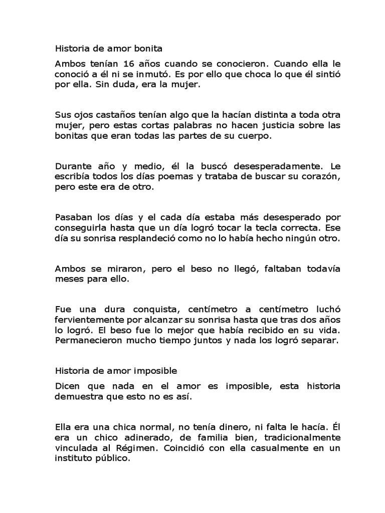 Historia de Amor Bonita | PDF | Amor
