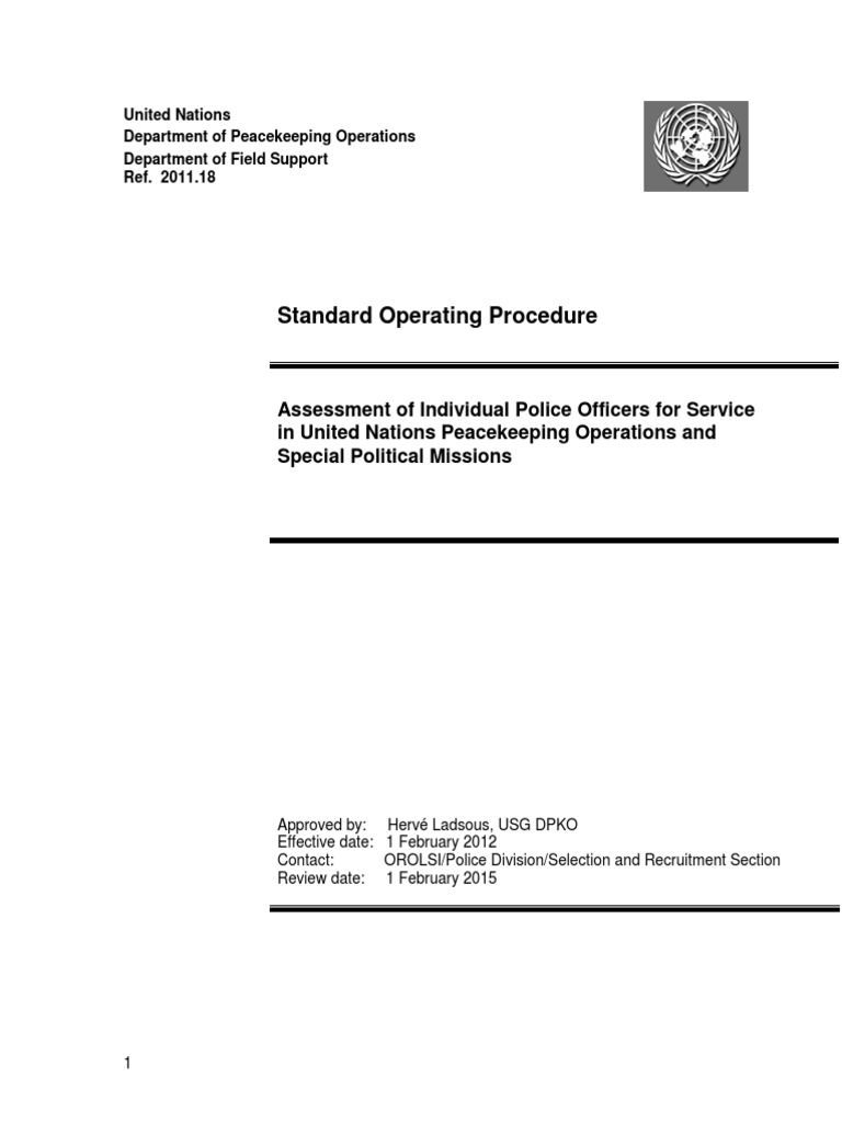 UN Police Officer Assessment Guide | PDF | Peacekeeping | United Nations
