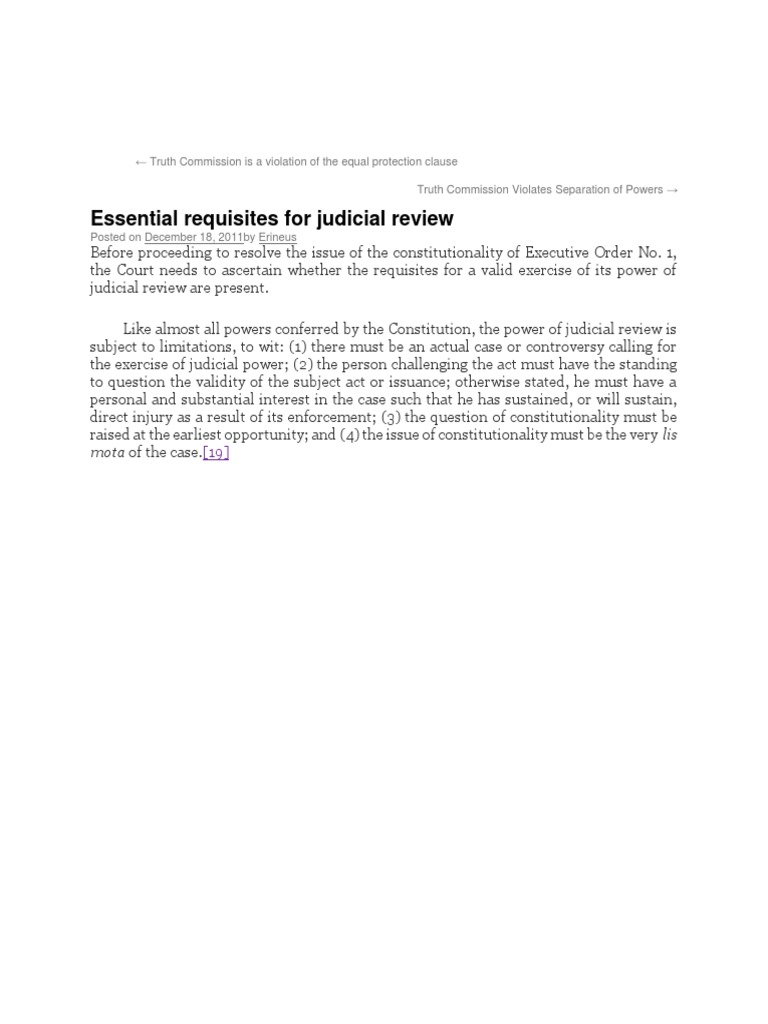 Requisites for Valid Judicial Review | PDF