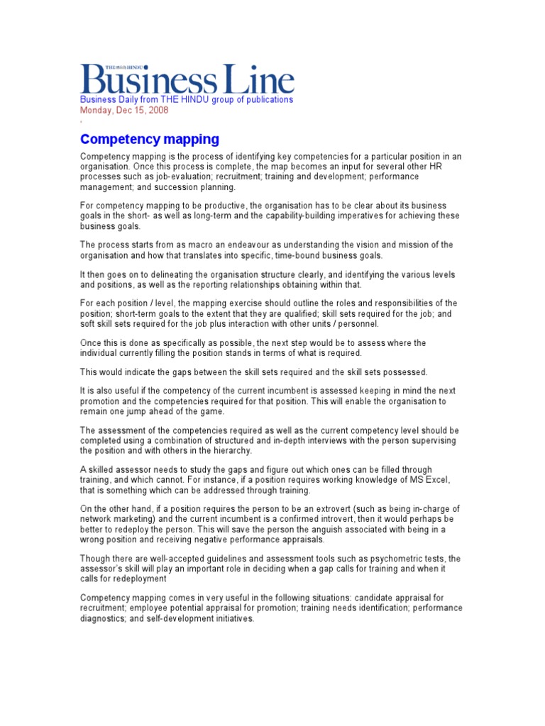 Competency Mapping | PDF