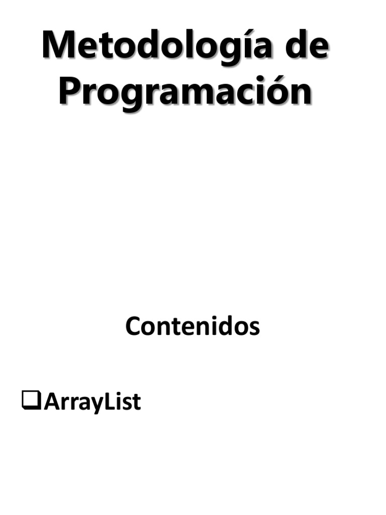Clase ArrayList | PDF | Estructura de datos de matriz | Programación de computadoras