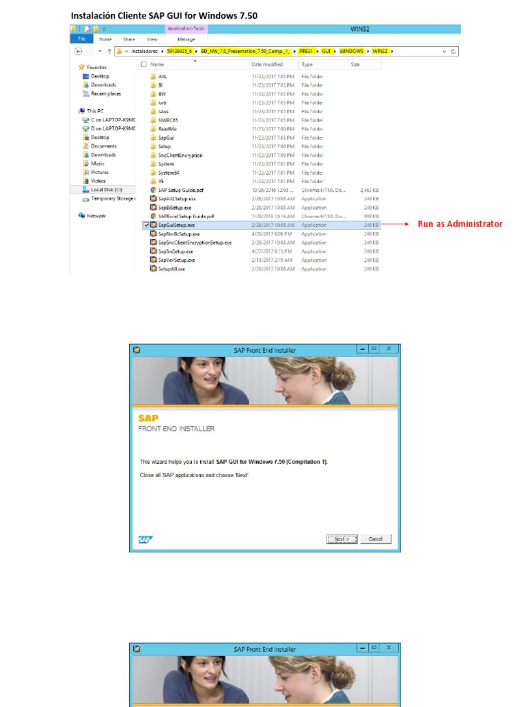 Procedimiento de Instalación Cliente SAP GUI For Windows | PDF