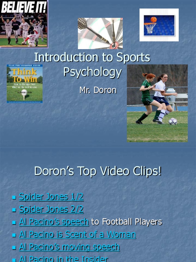Introduction To Sports Psychology | PDF | Psychology | Psychological ...