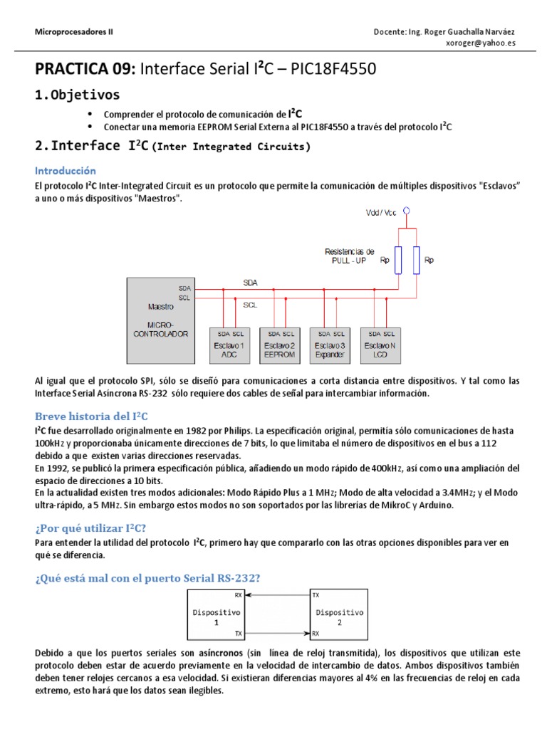 P09 Interface I2C PIC18F | PDF | Almacenamiento de datos de la computadora | Hardware de la ...