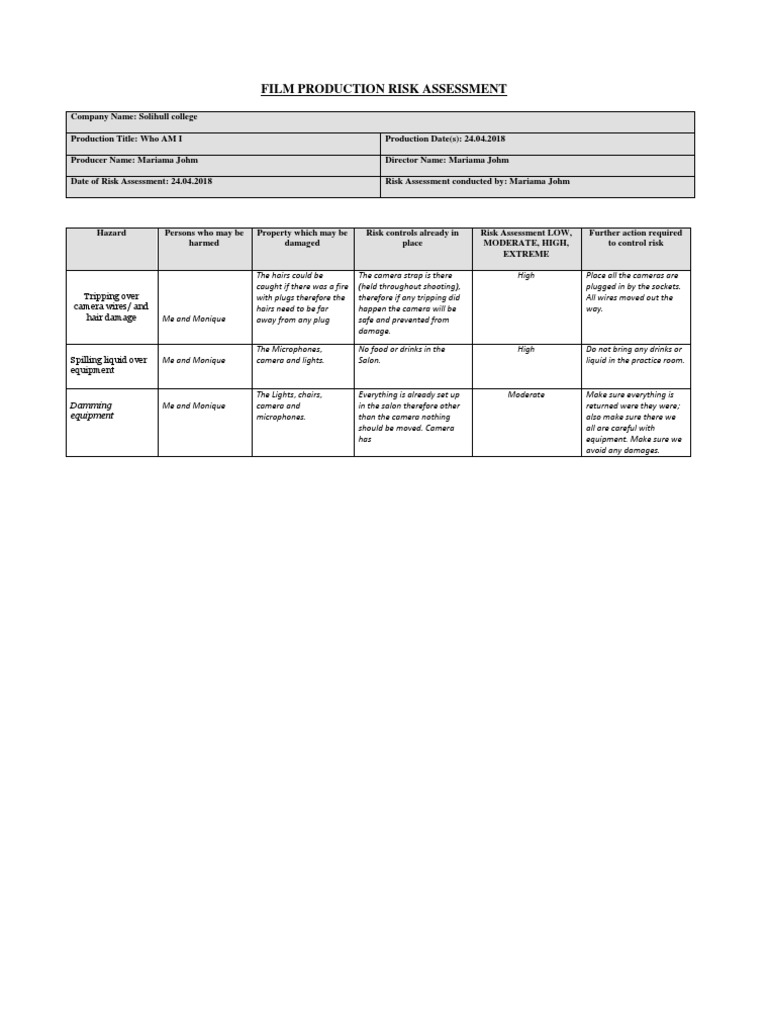 Risk Assessment Template-2 | PDF | Risk | Risk Assessment