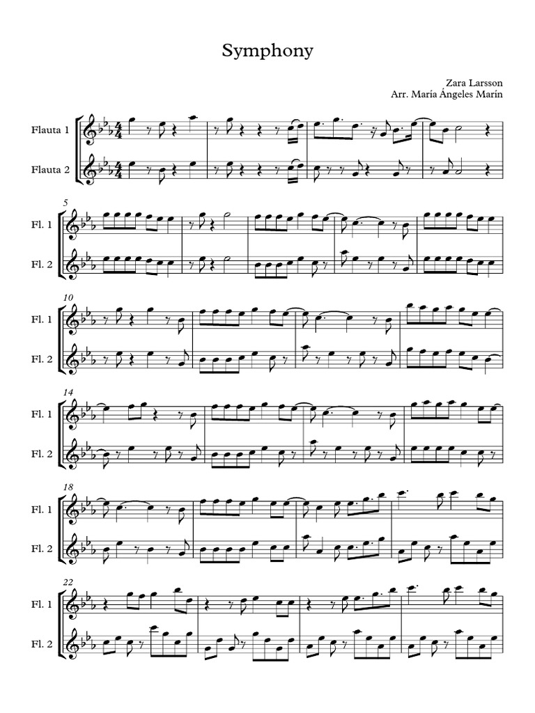 Symphony for Flute: Zara Larsson | PDF