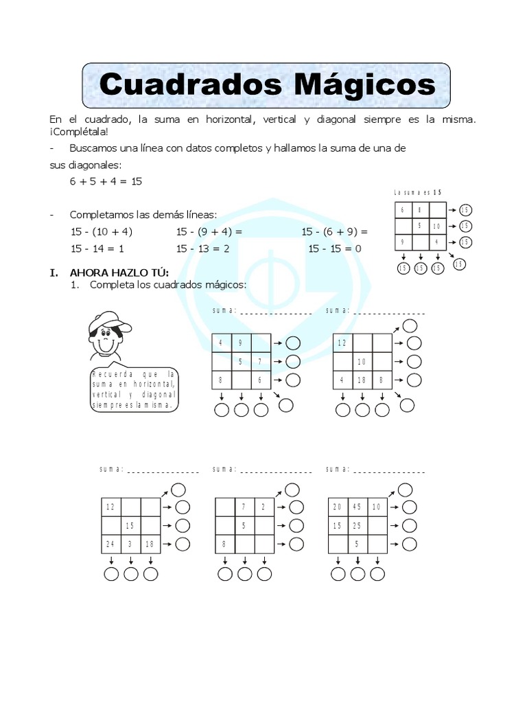 Ficha Cuadros Magicos Para Tercero de Primaria | Matemáticas | Ocio