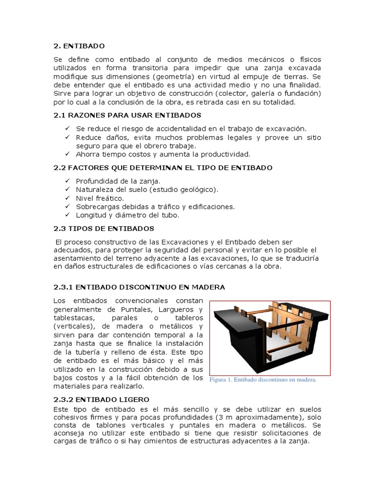 Tipos de Entibados en Excavaciones | PDF | Rieles | Madera