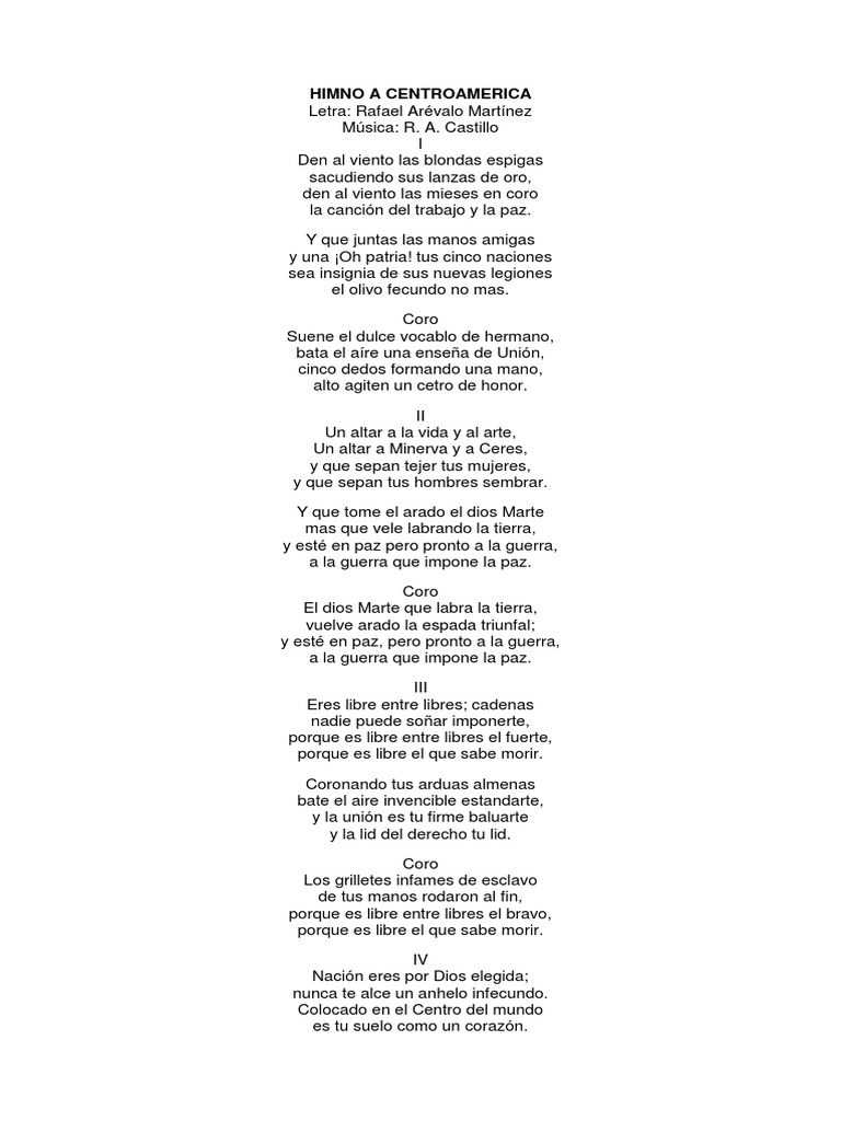 Himno a Centroamerica | Poesía | Ficción y literatura